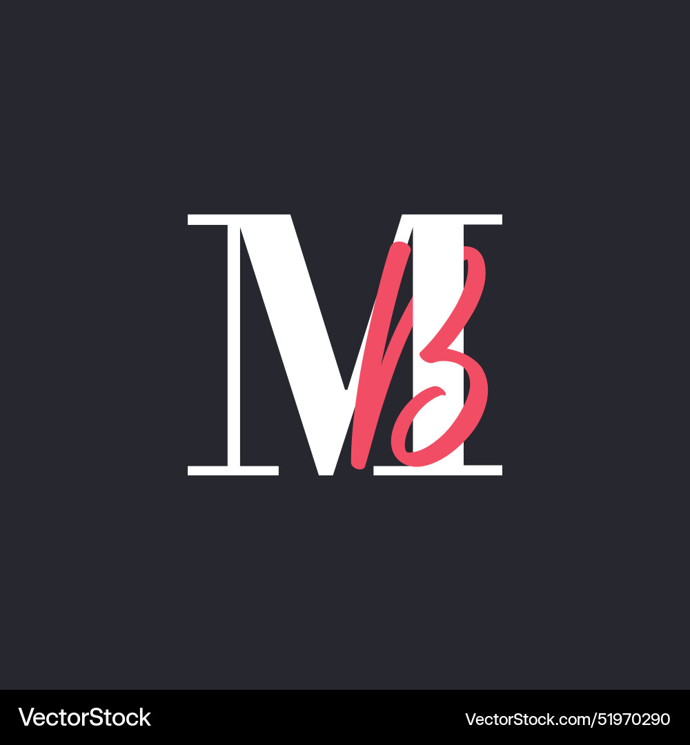 Letter mb logo perfectly blended initials Vector Image