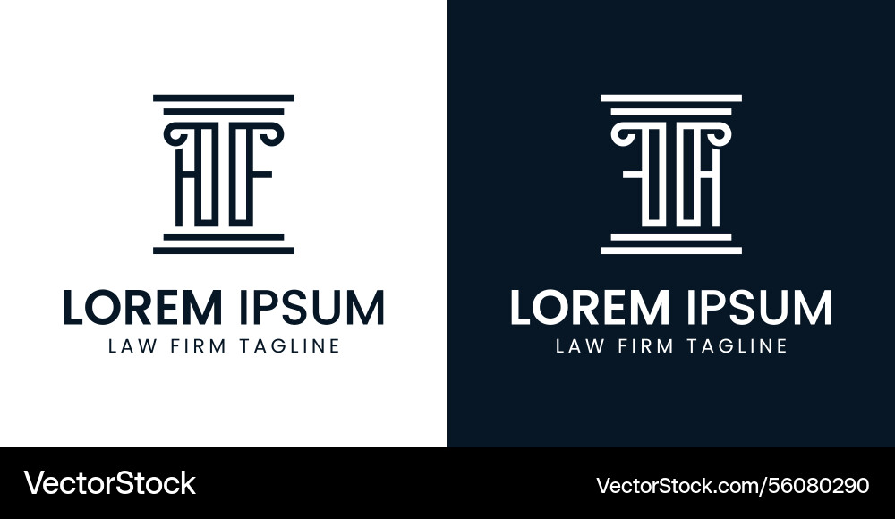 Letters af and fa pillar logo for business Vector Image