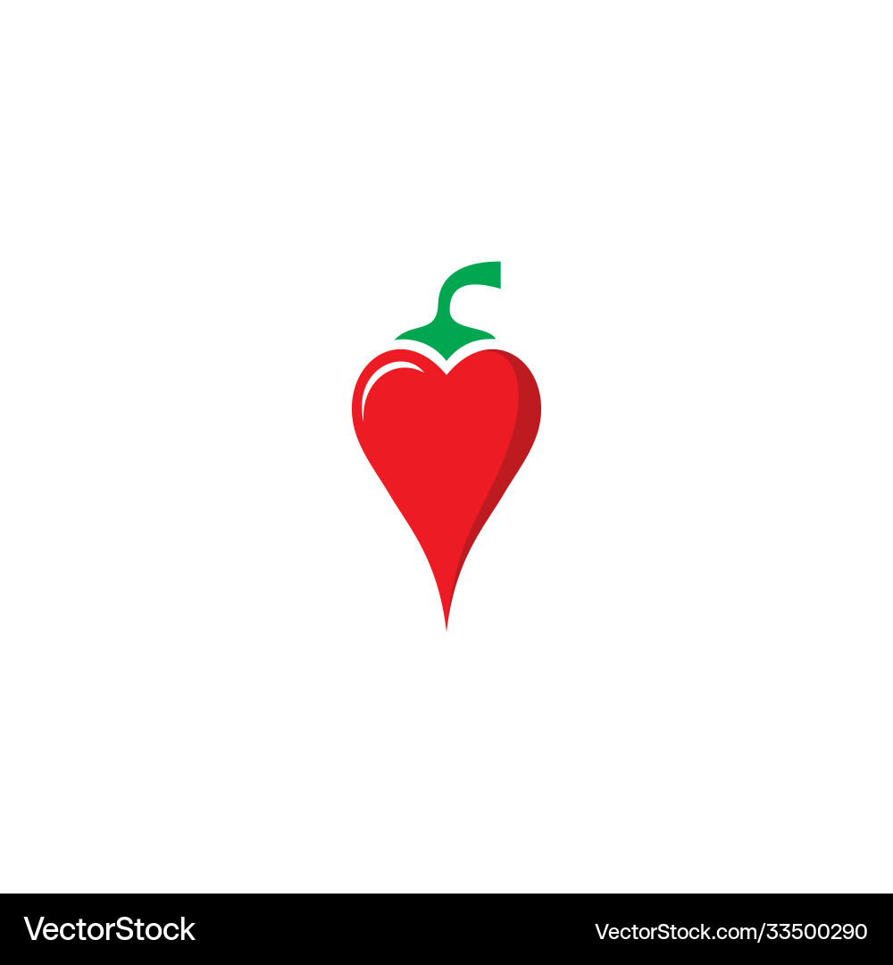 Love chili food logo Royalty Free Vector Image