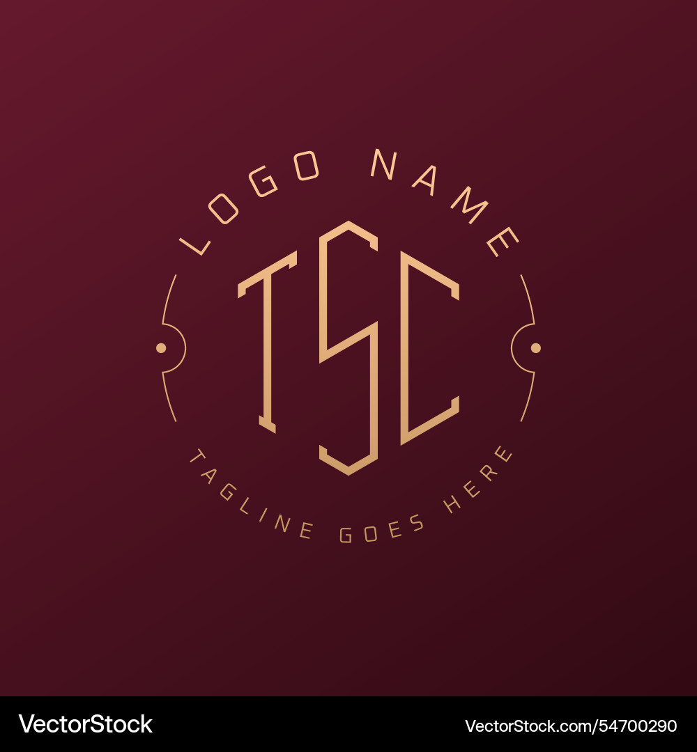 Luxury tsc logo design elegant letter – Royalty-Free Vector | VectorStock