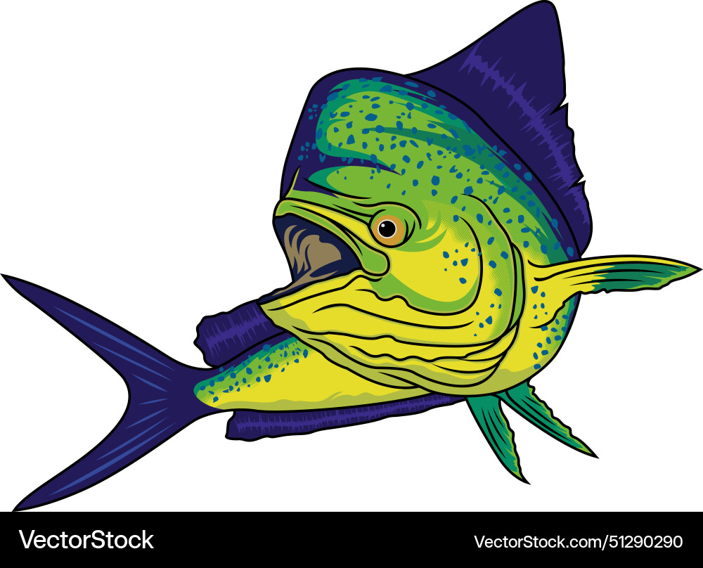 Mahi fishing logo image t Royalty Free Vector Image