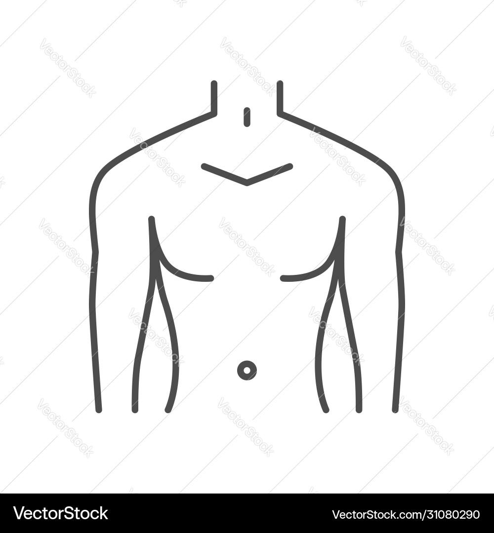 Male torso related thin line icon Royalty Free Vector Image