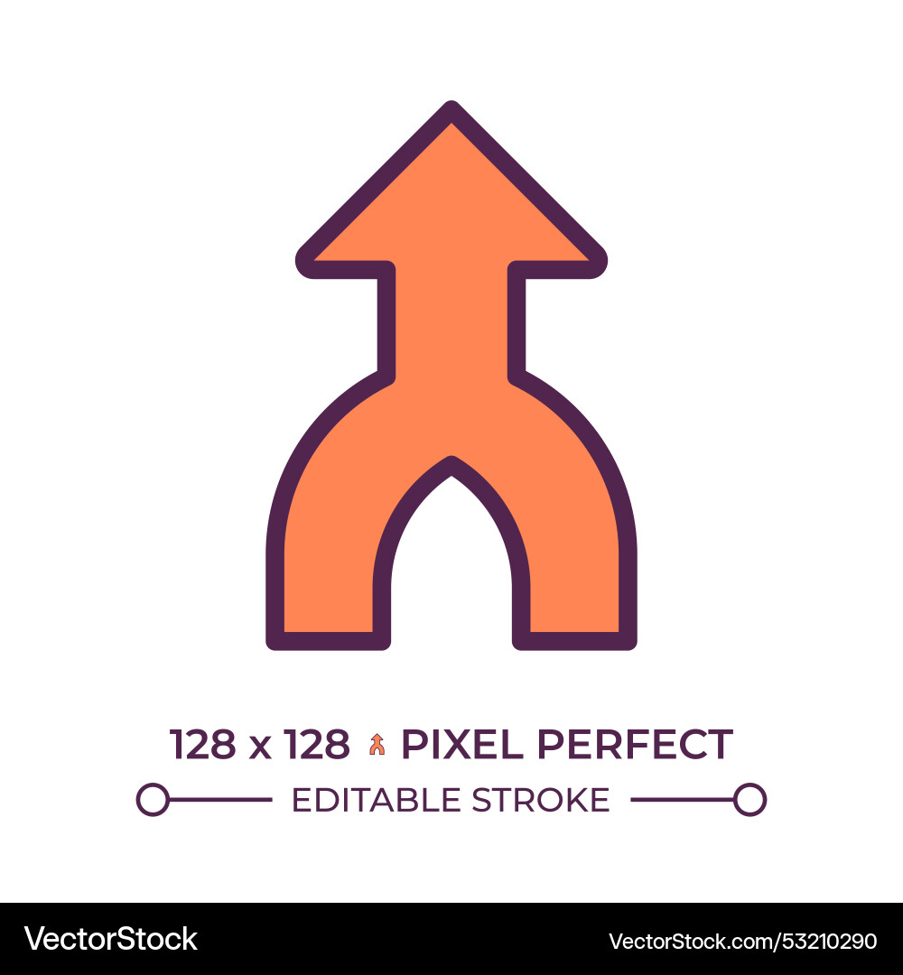 Merge arrow rgb color icon Royalty Free Vector Image