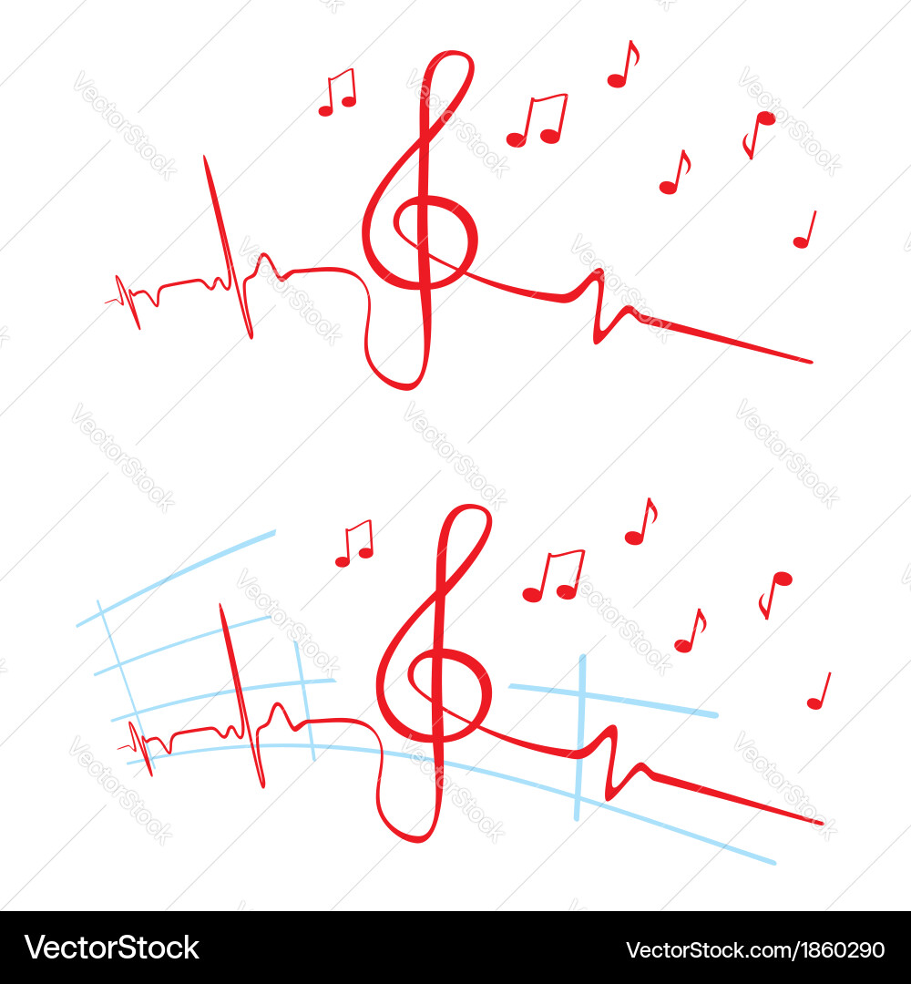 Music Cardiogram - Heartbeat Rhythm Royalty Free Vector
