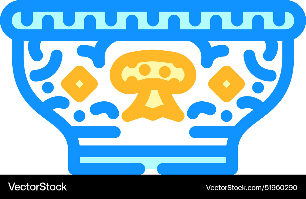 Offering bowl buddhism color icon Royalty Free Vector Image
