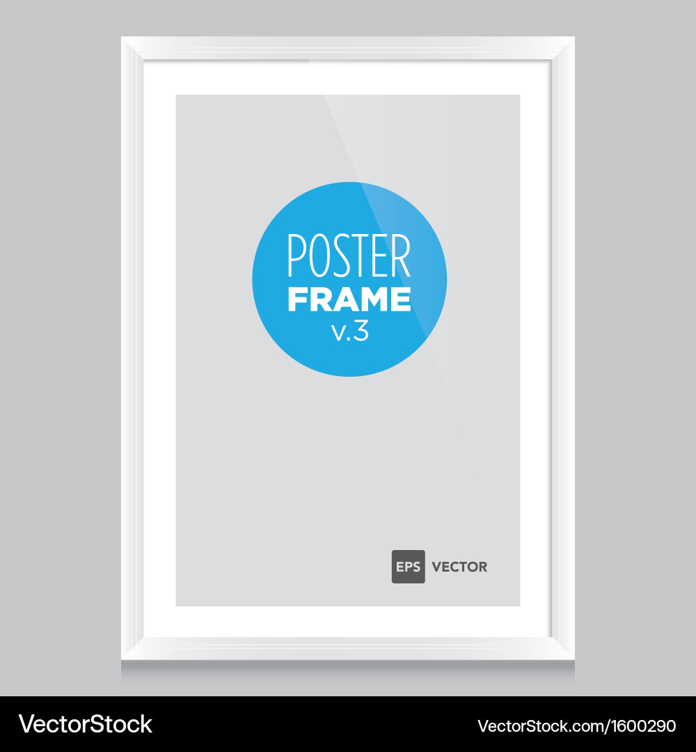 Poster frame white Royalty Free Vector Image - VectorStock