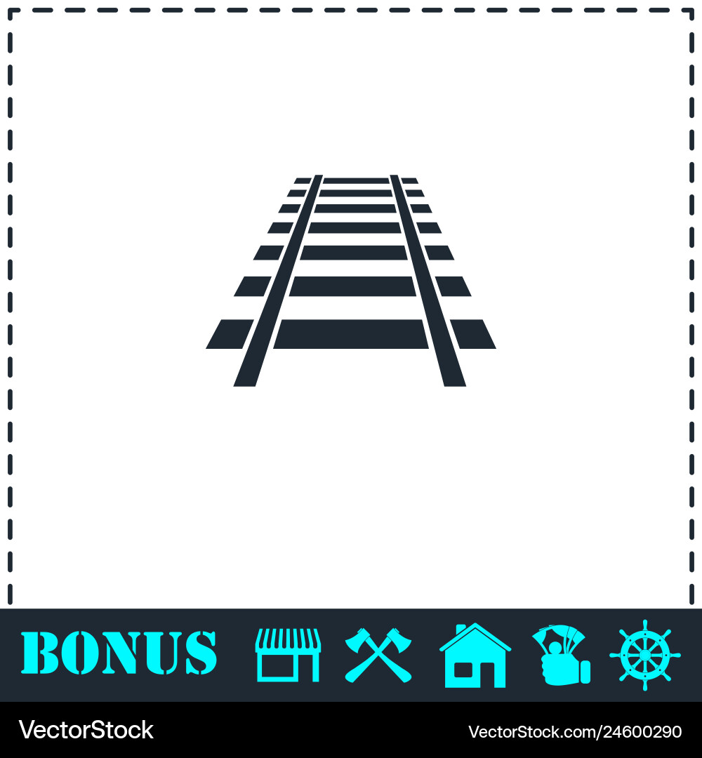 Railway icon flat Royalty Free Vector Image - VectorStock
