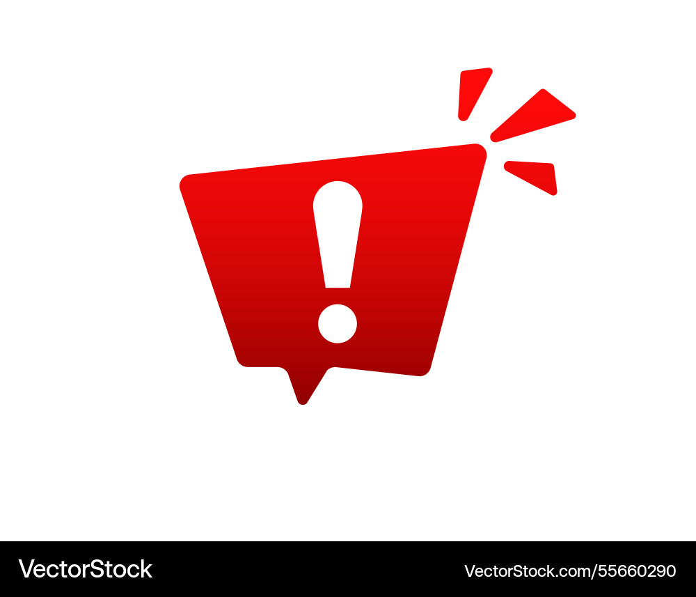 Red warning sign with exclamation mark Royalty Free Vector