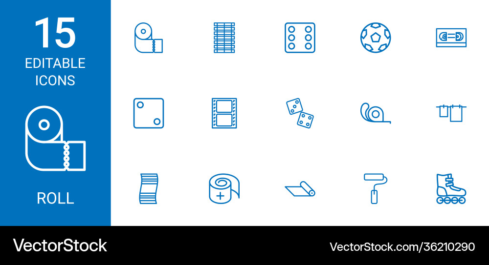 Roll icons Royalty Free Vector Image - VectorStock