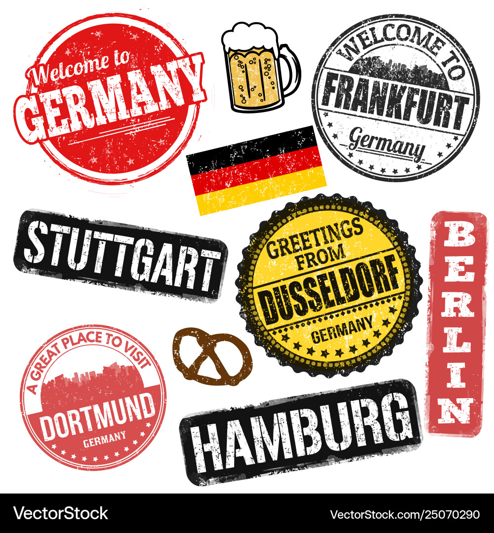 Set grunge stamps with germany Royalty Free Vector Image