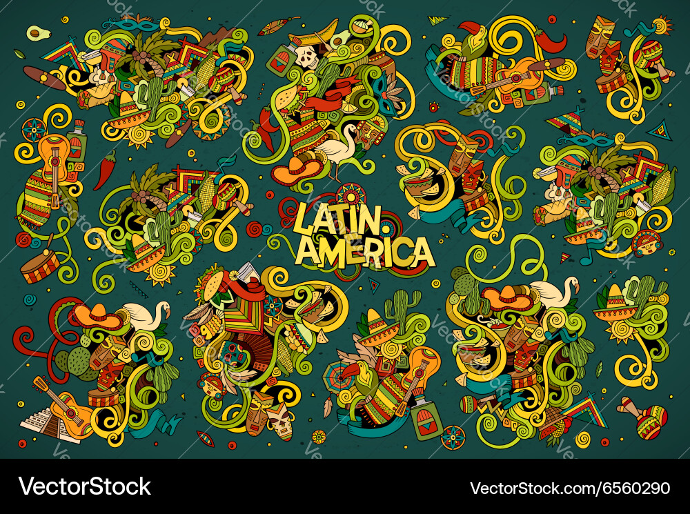 Sketchy hand drawn doodle latin american Vector Image