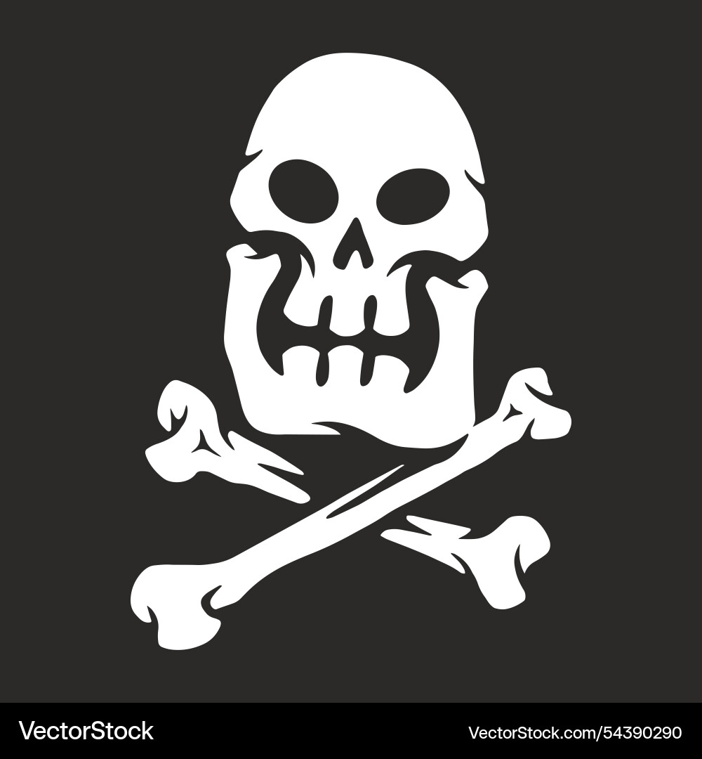 Skull and crossbones on dark background Royalty Free Vector