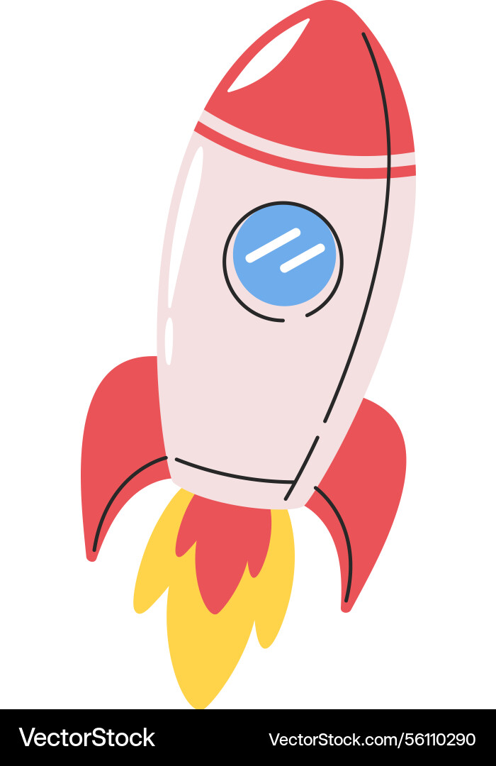 Space rocket hand-drawn astronomy doodle Vector Image