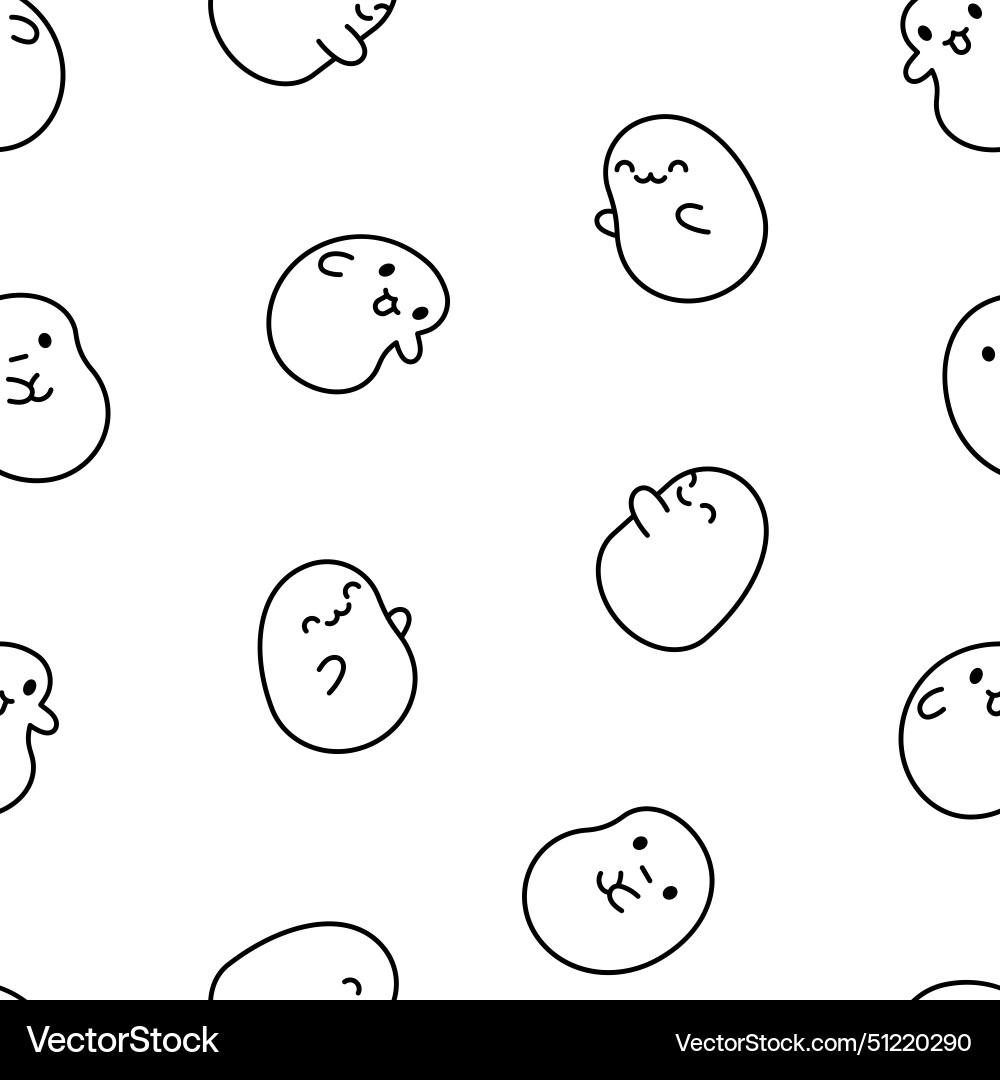 Tapioca pearls seamless pattern coloring page Vector Image