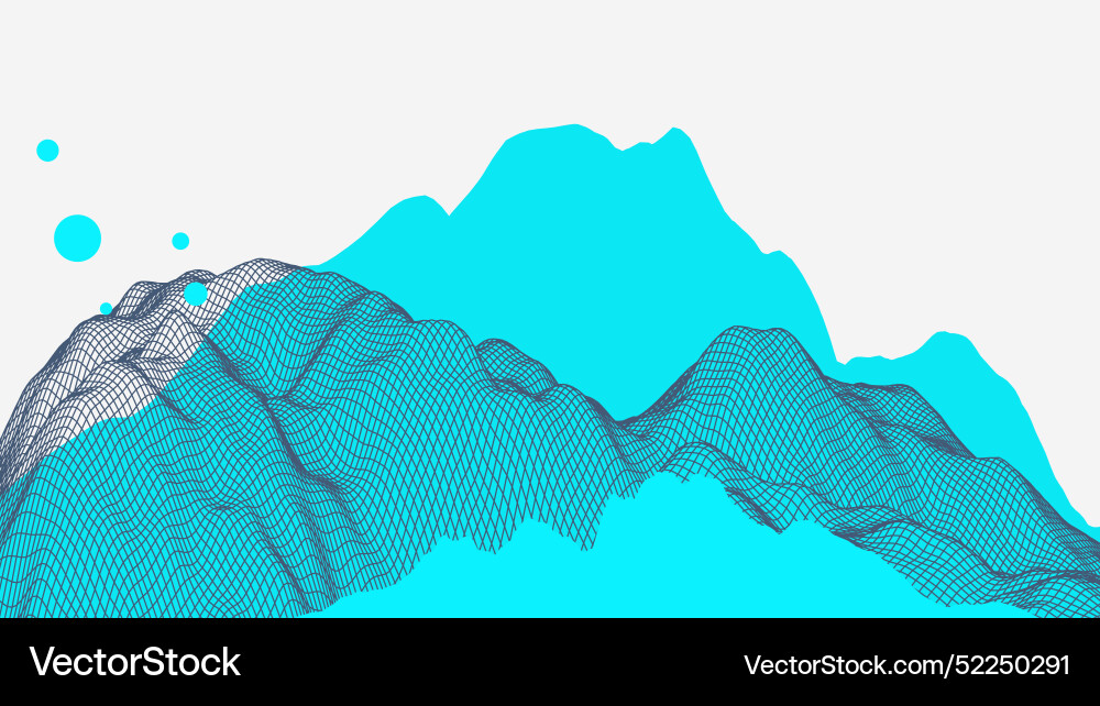 Abstract wireframe mountain background modern Vector Image