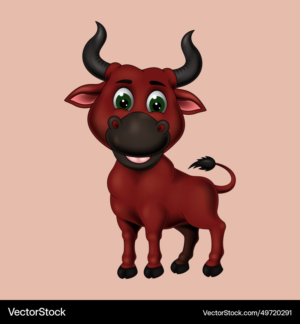 Bull cartoon posing isolated Royalty Free Vector Image