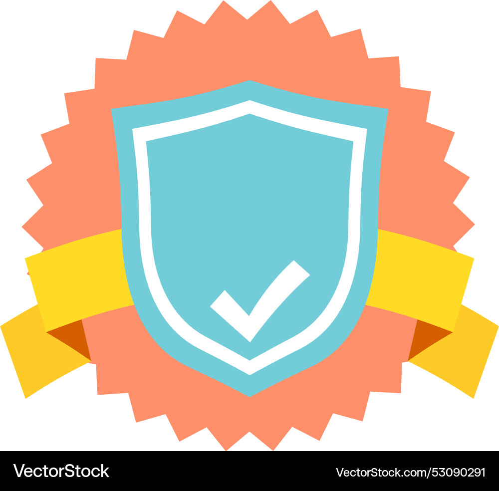 Certified color emblem guarantee shield sign Vector Image