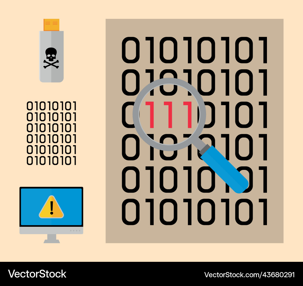 Cyber fraud icons pack Royalty Free Vector Image
