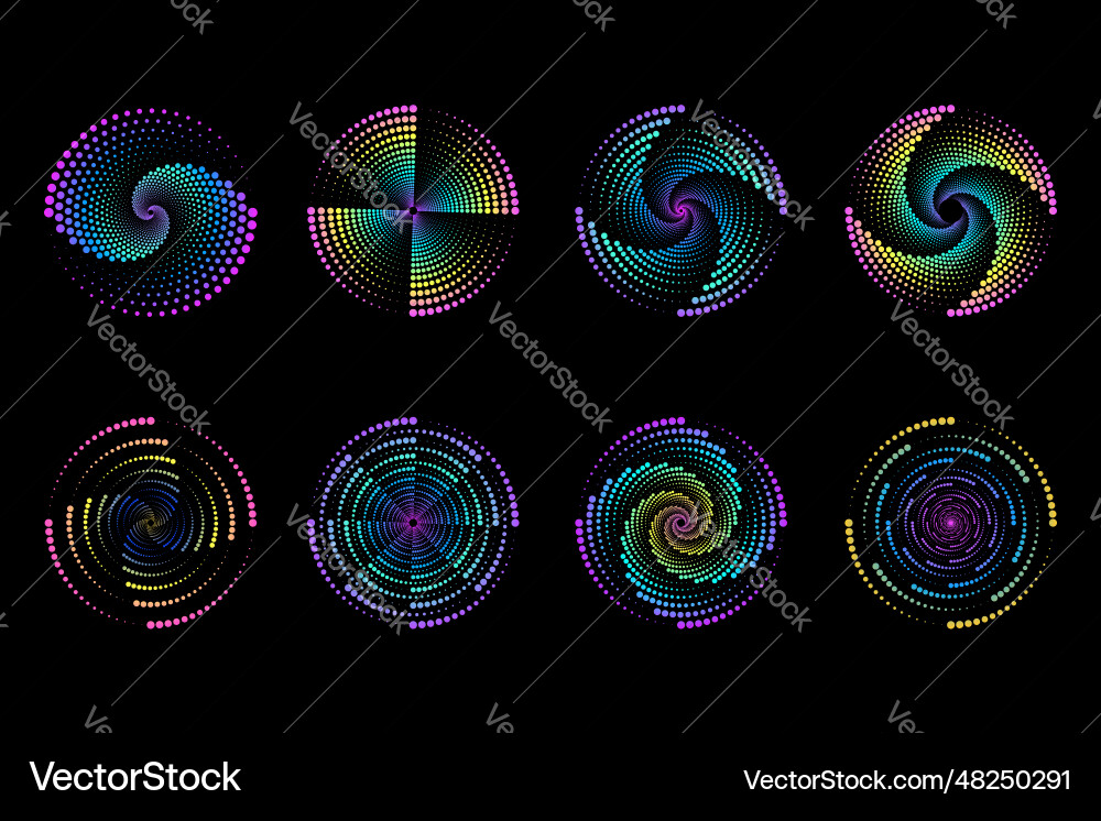 Halftone Element Swirls Royalty Free Vector Image