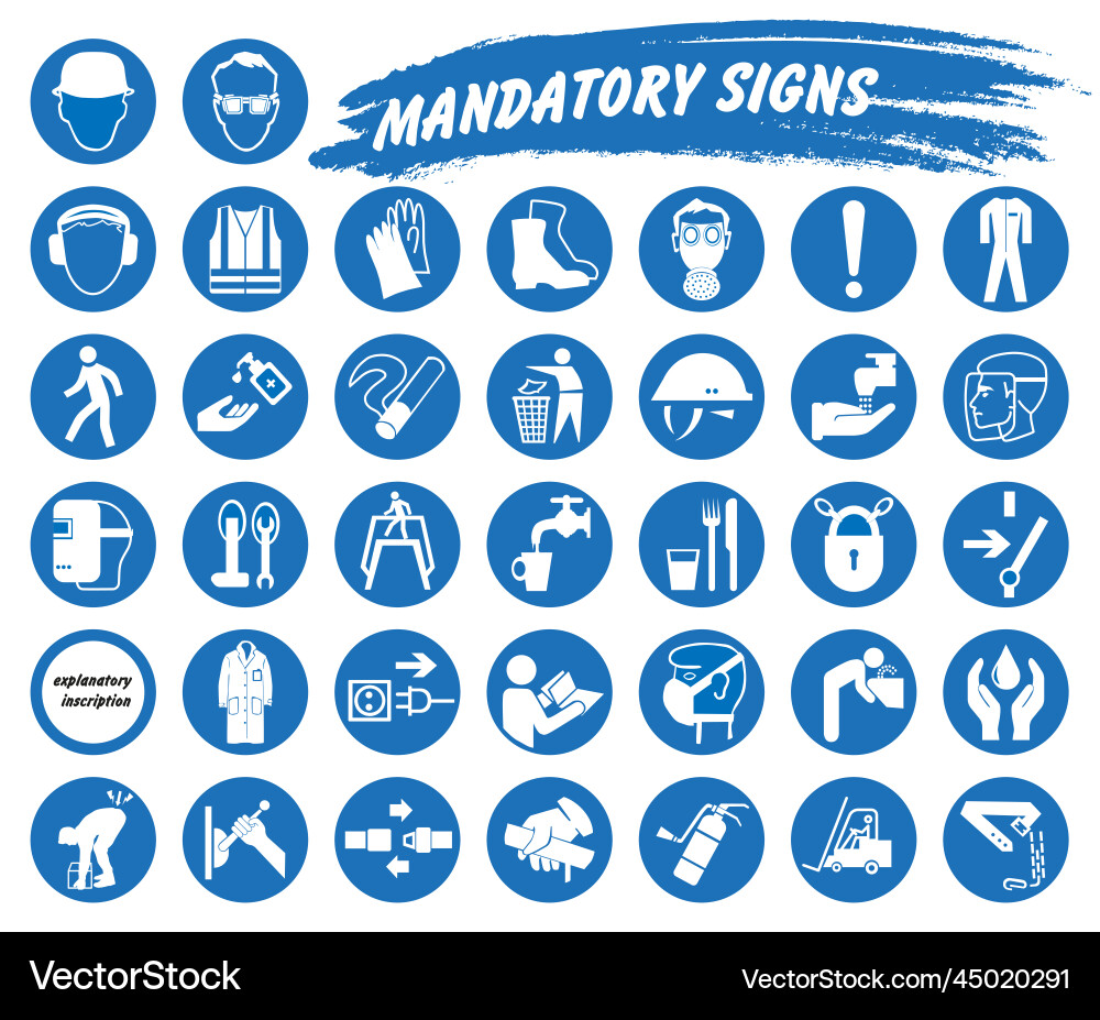 Industrial Safety Sign Set Royalty Free Vector Image
