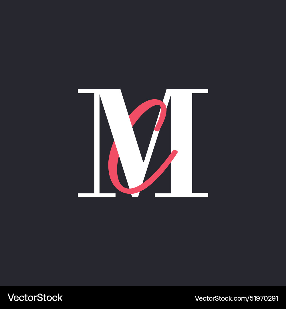 Letter mc logo perfectly blended initials Vector Image