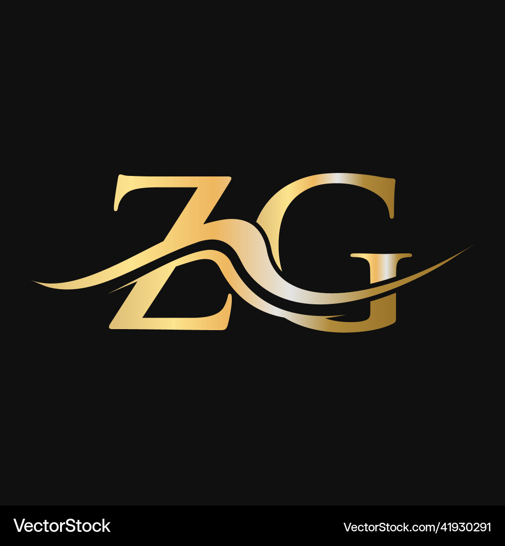 Letter zg logo design initial logotype Royalty Free Vector
