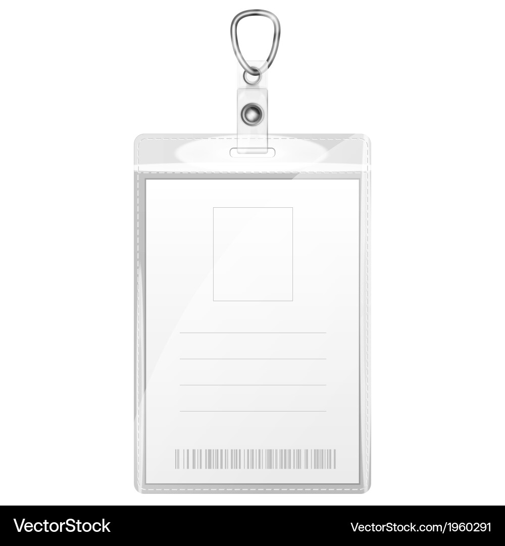 Plastic badge for person identification Royalty Free Vector