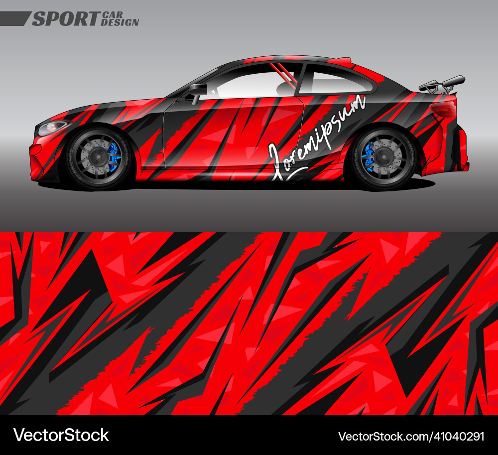 Racing car wrap design with special texture style Vector Image