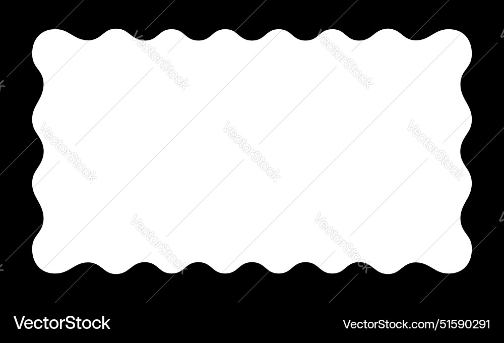 Rectangular frame with wavy inside edges Vector Image