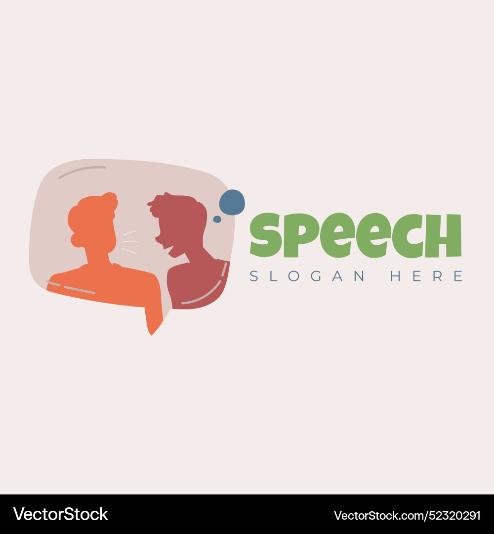 Speech therapy logo in hand drawn style Royalty Free Vector