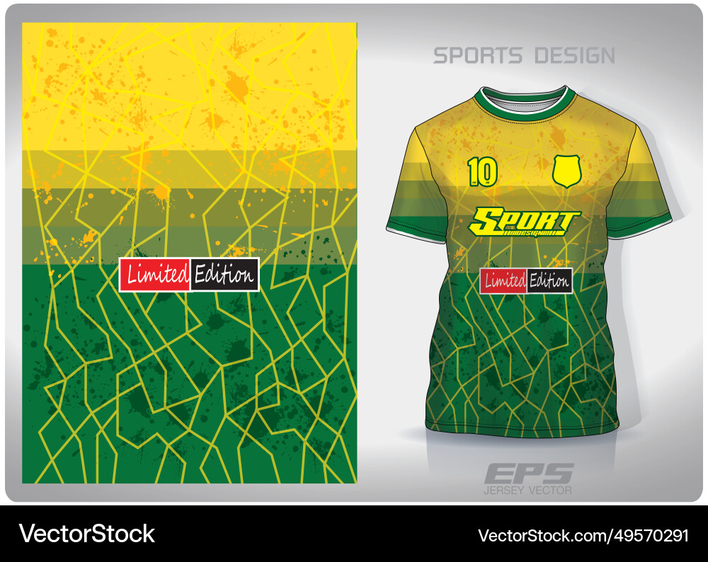 Sporty Gradient Shirt - Green & Yellow Vector Image