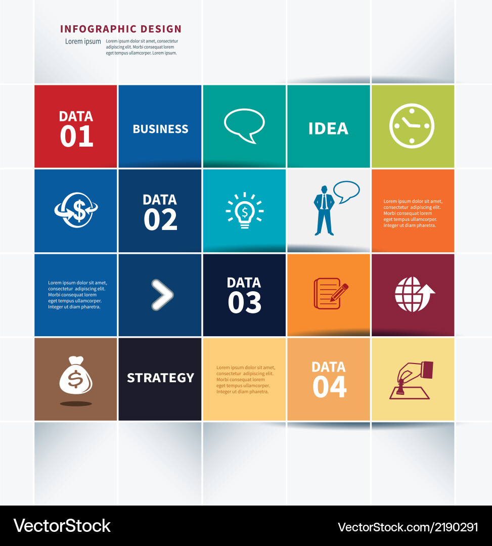 Squares template for infographic Royalty Free Vector Image