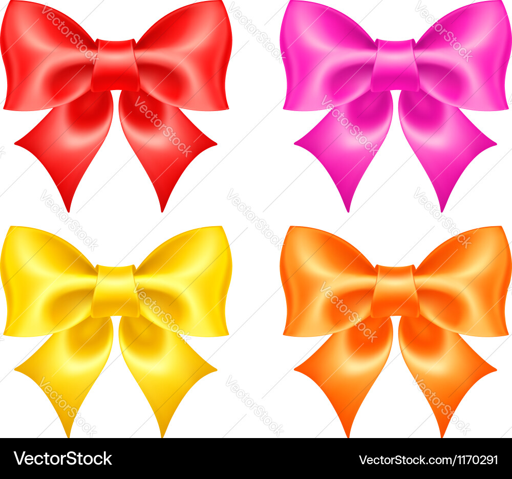 Vibrant Colored Bows Set Royalty Free Vector Image