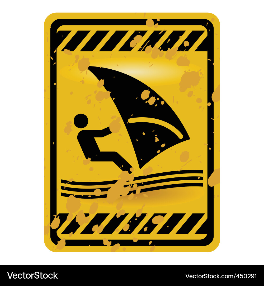 Windsurf Area Warning Sign Royalty Free Vector Image