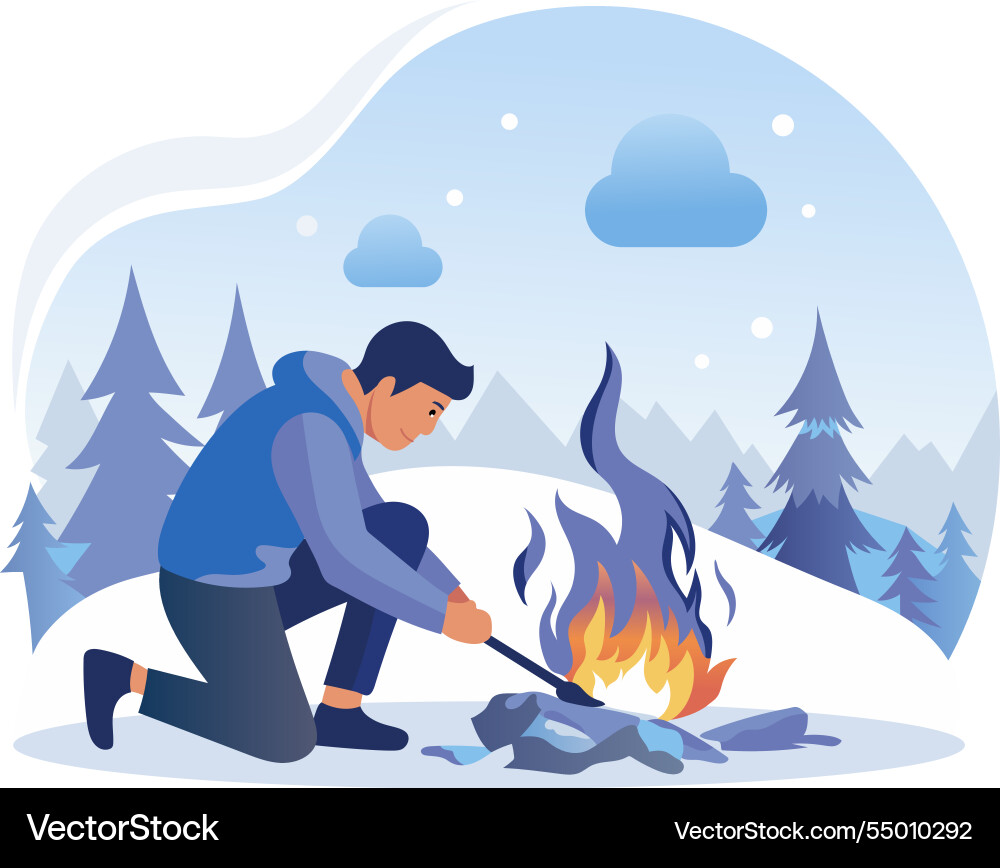 Camping fire Royalty Free Vector Image - VectorStock