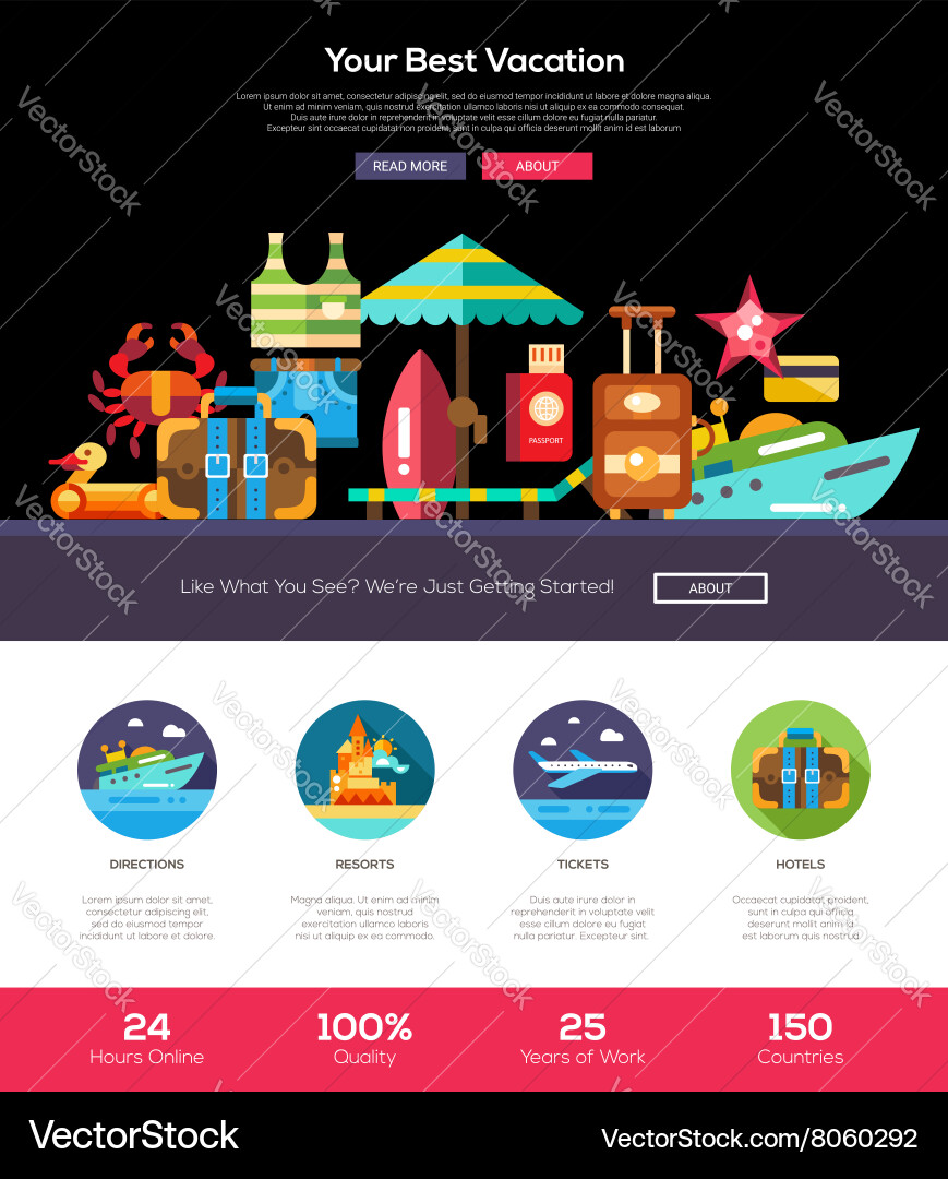 Camping hiking website header banner Royalty Free Vector