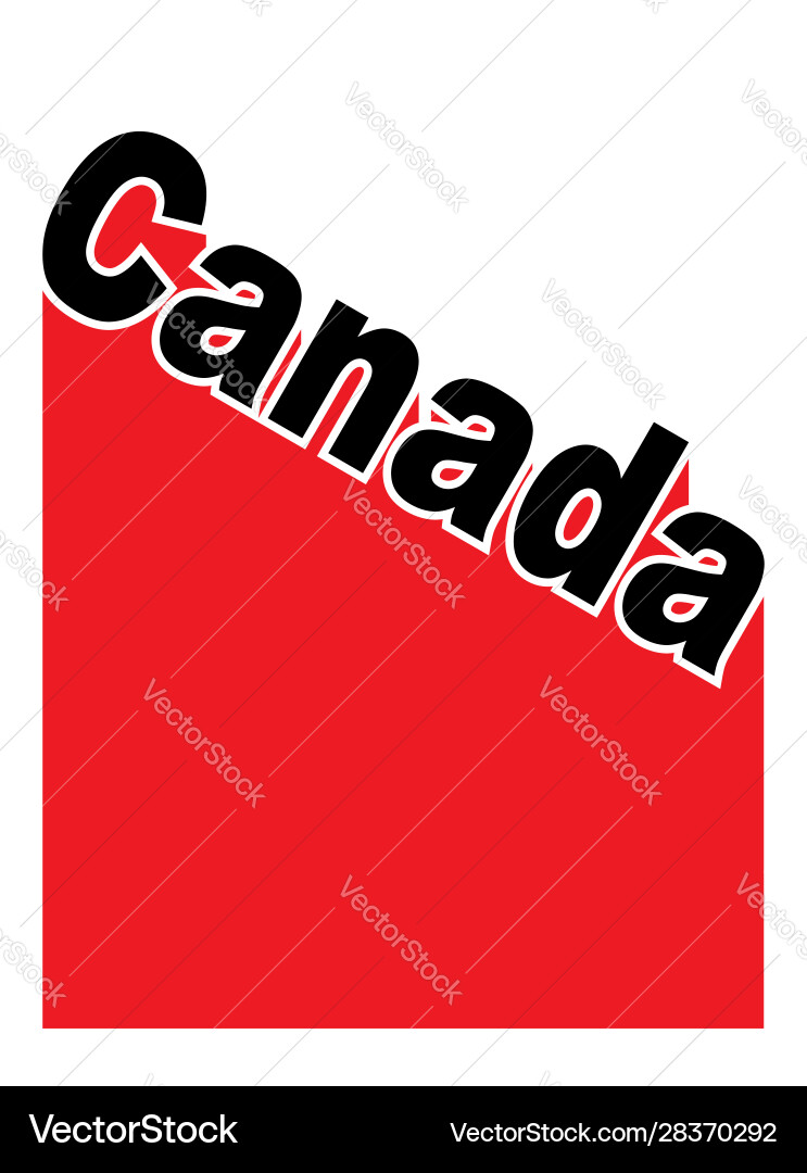 Canada angled shadow text Royalty Free Vector Image