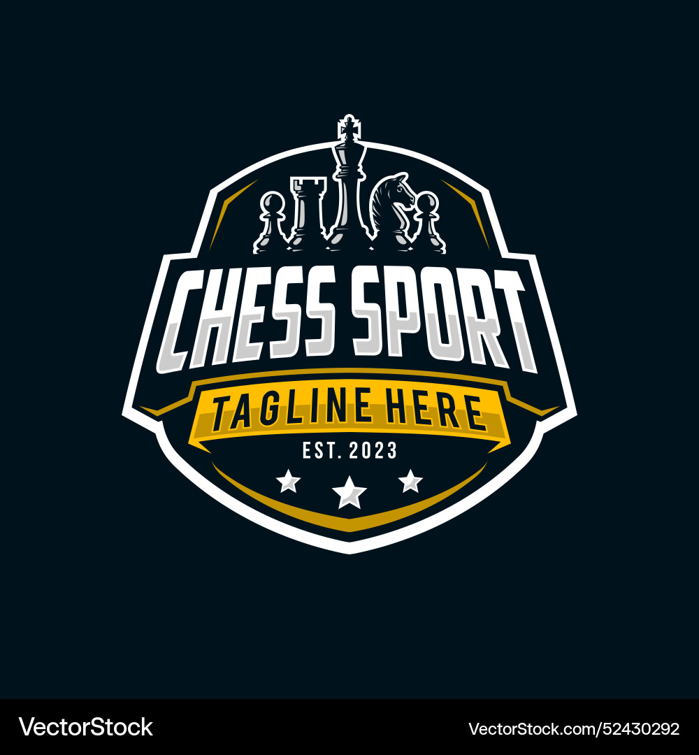 Chess logo sport design template emblem Royalty Free Vector