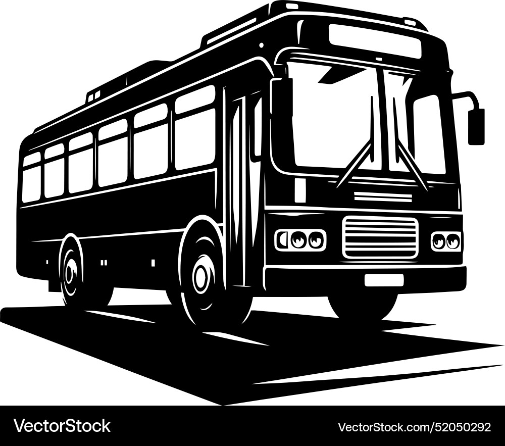 City bus silhouette flat isolated on a white Vector Image