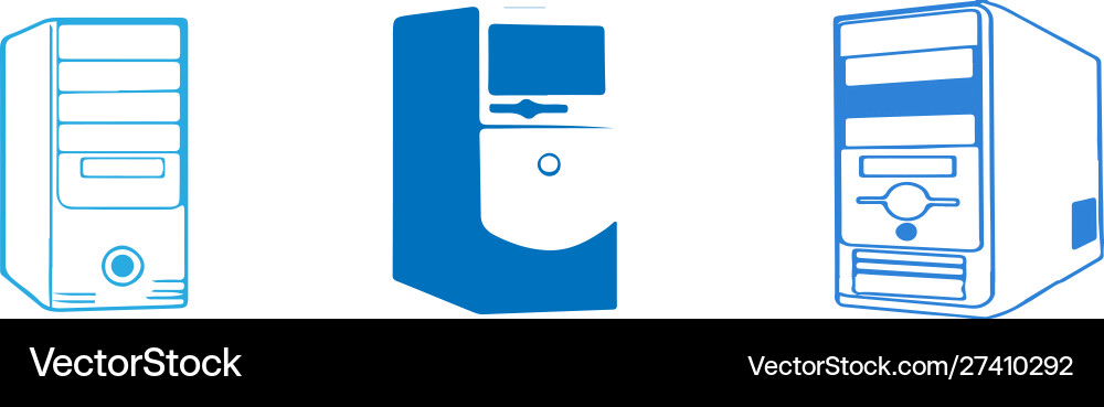 Computer case icon on white background Royalty Free Vector