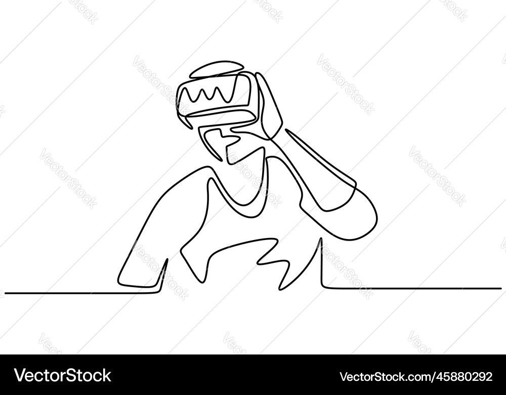 Continuous one line of person using virtual Vector Image