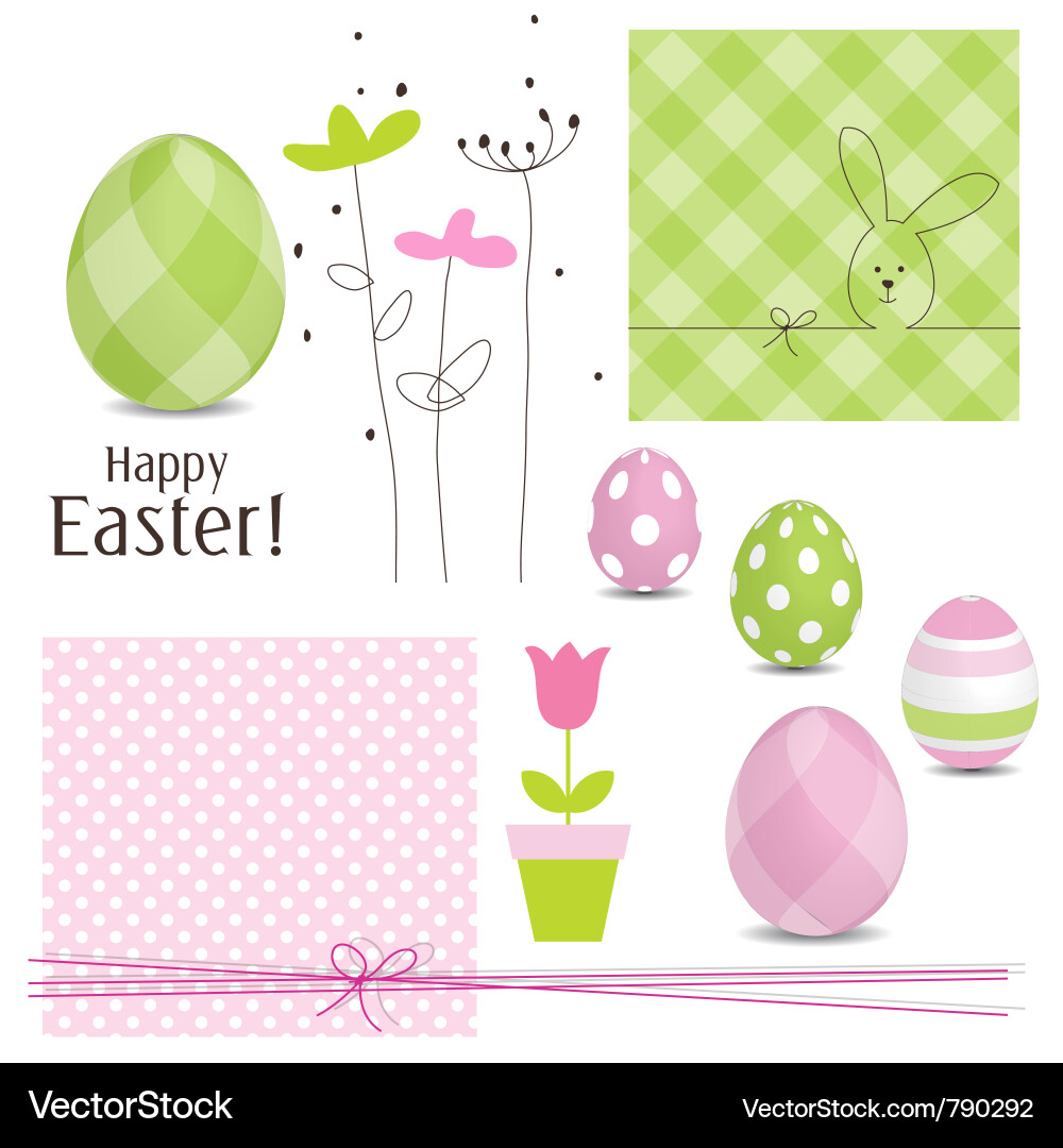 Easter design elements Royalty Free Vector Image