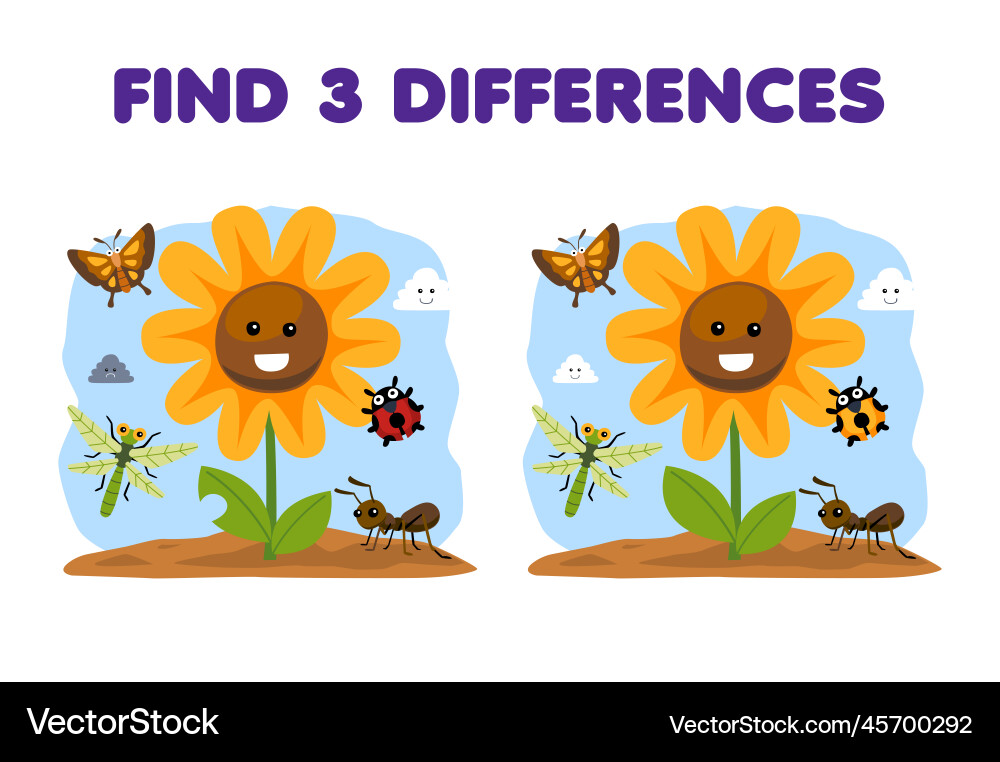 Education game for children find three Royalty Free Vector