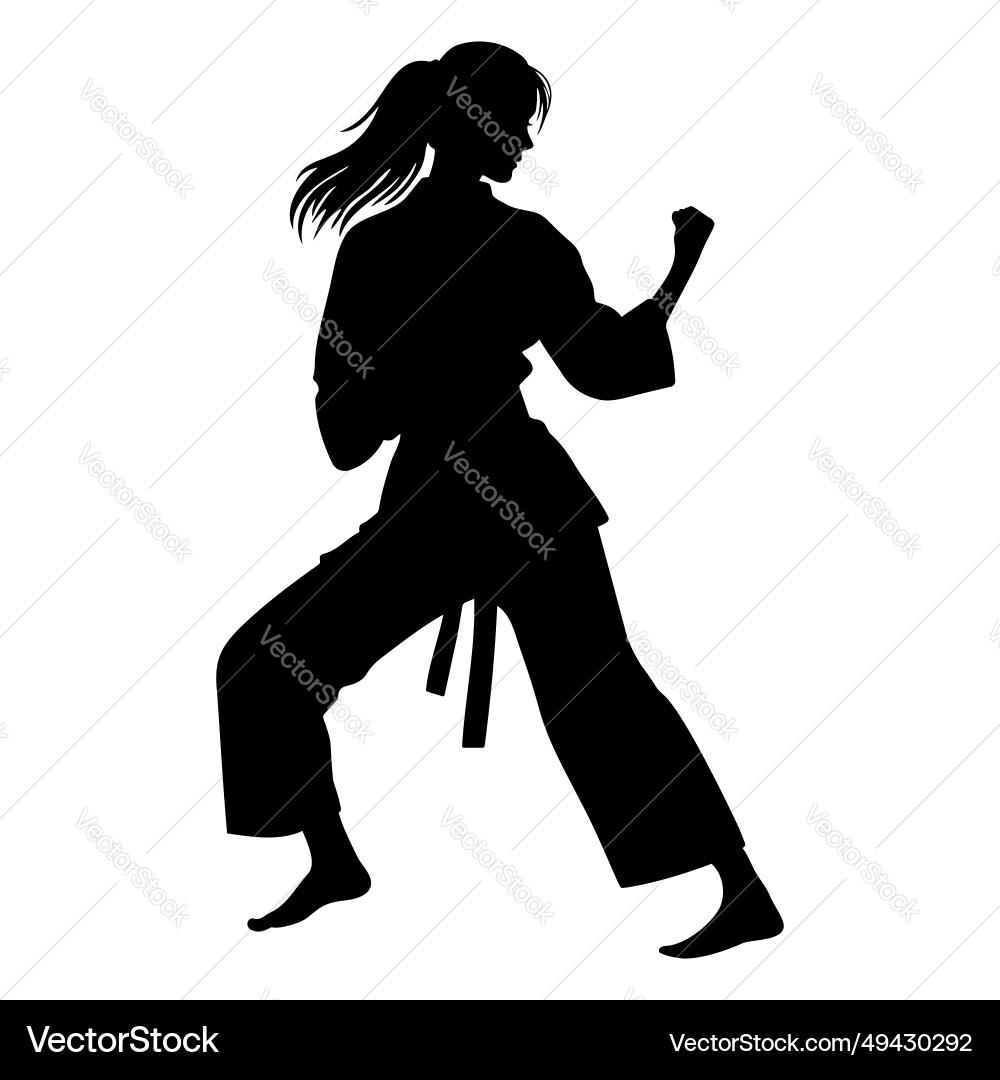 Female judo fighter silhouette Royalty Free Vector Image