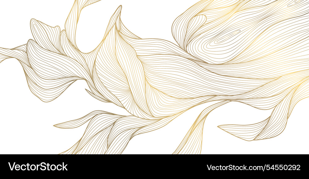 Gold leaf pattern luxury flower pattern Royalty Free Vector
