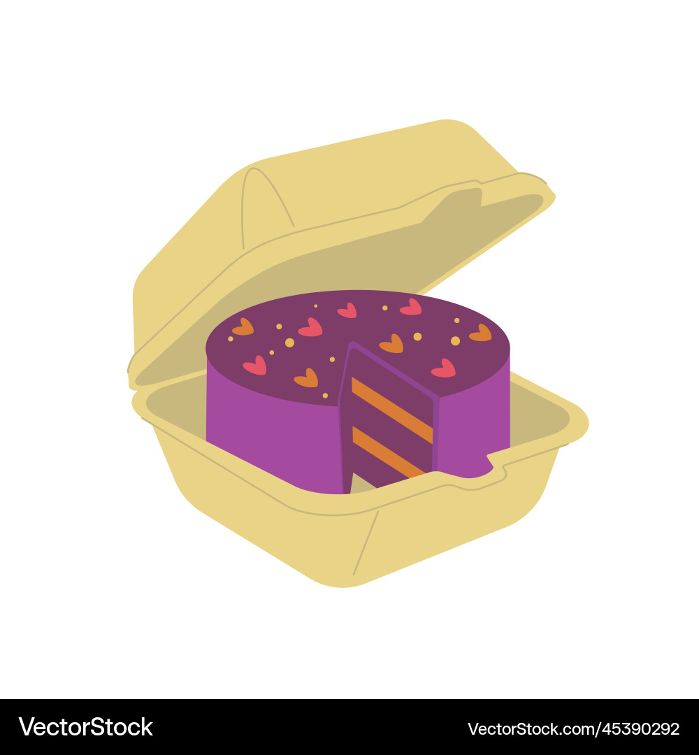 Korean bento mini box cake small dessert Vector Image