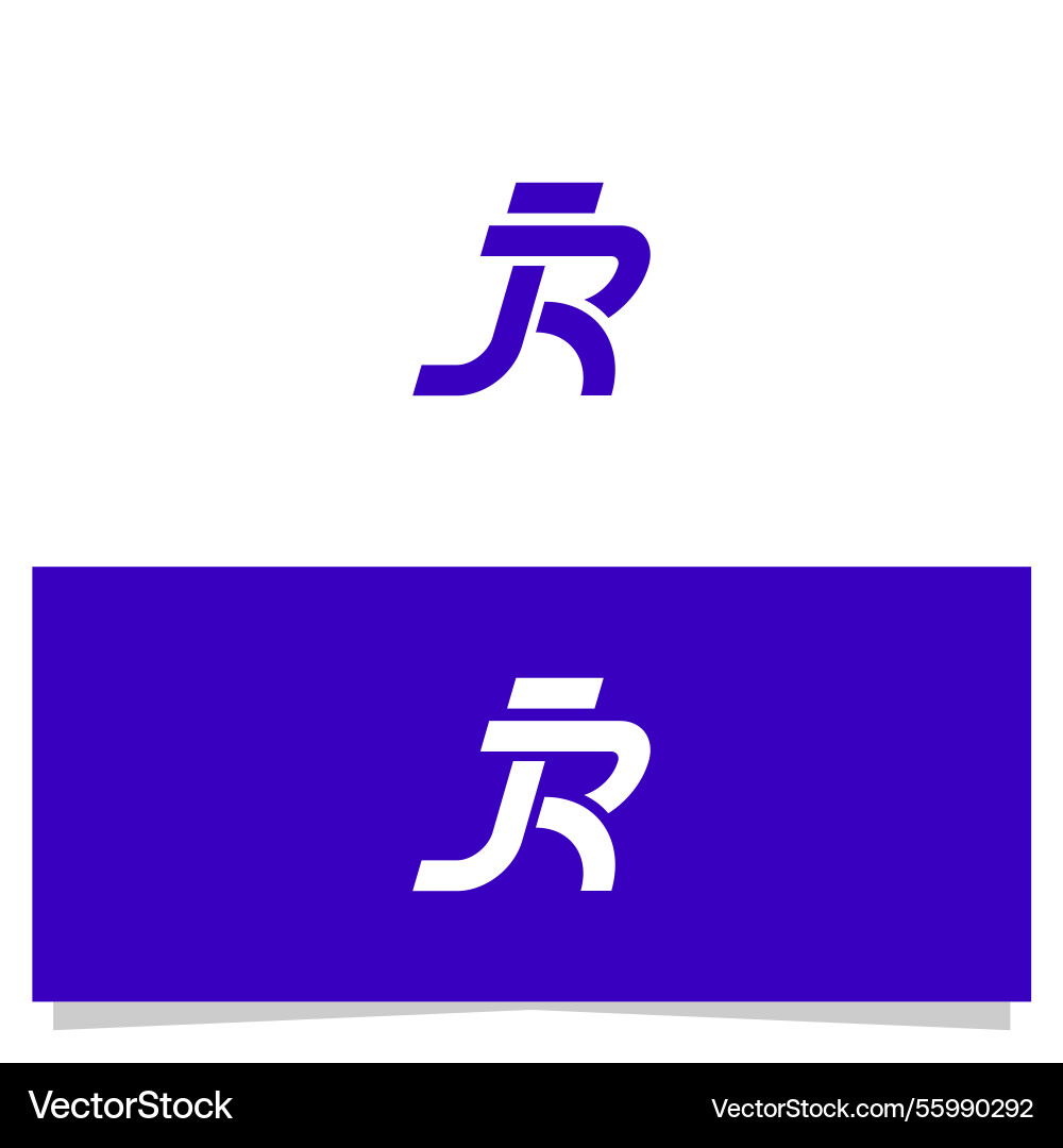 Modern jr logo design for business brand identity Vector Image