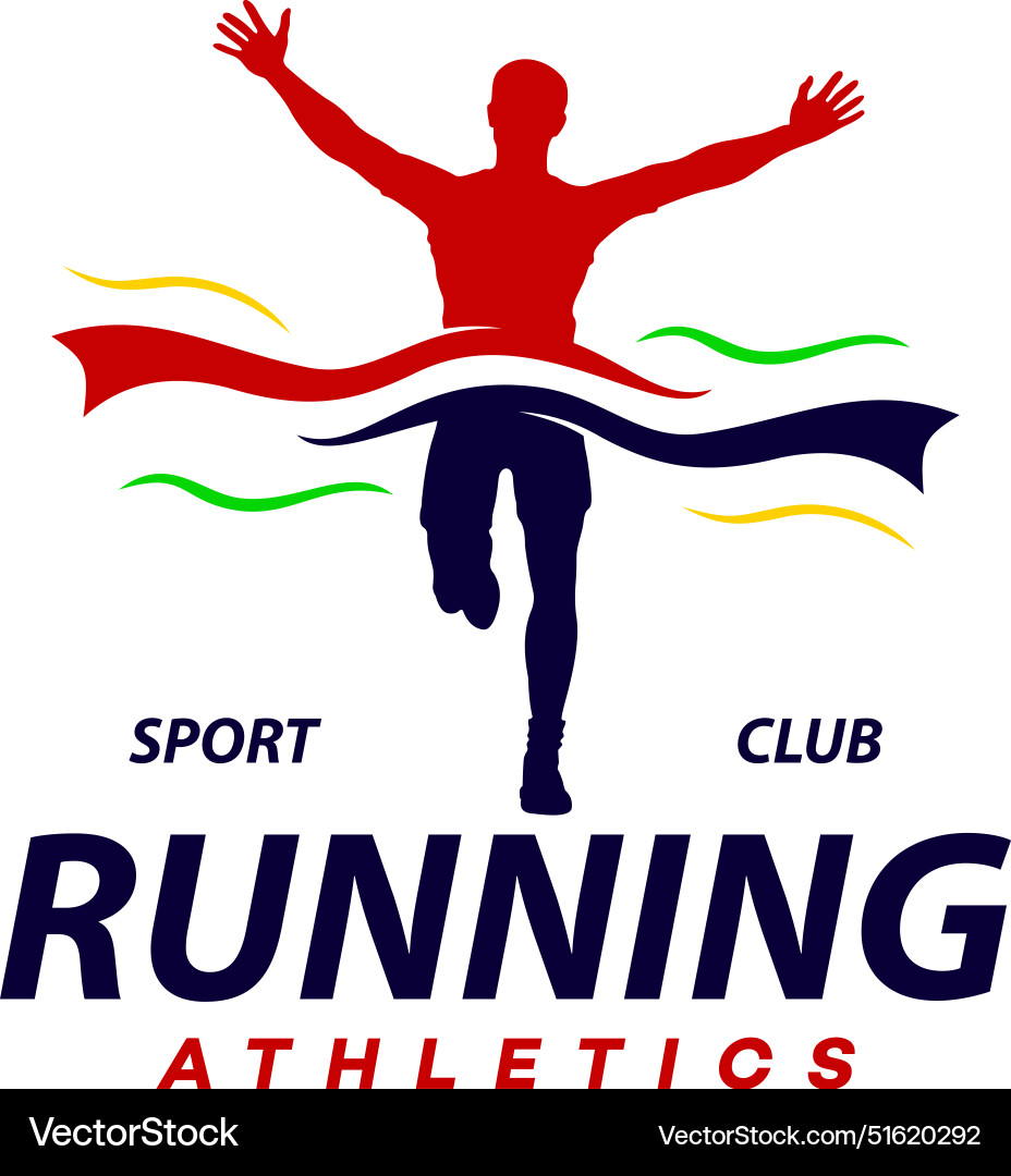 Modern run sport logo template design Royalty Free Vector