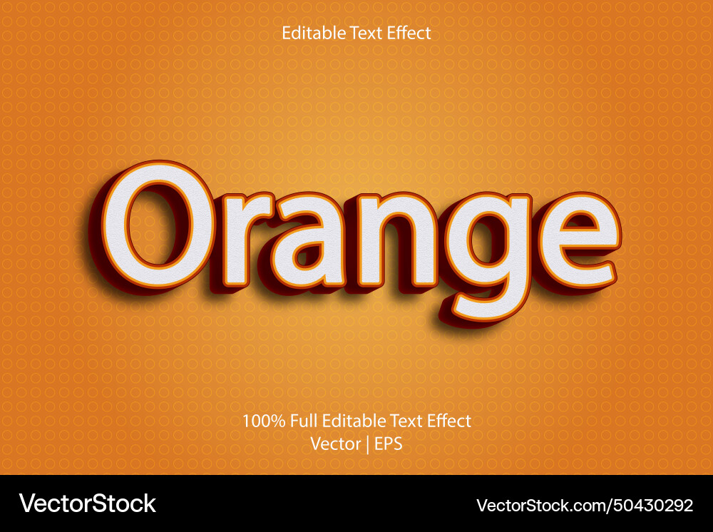 Orange editable text effect cartoon style Vector Image