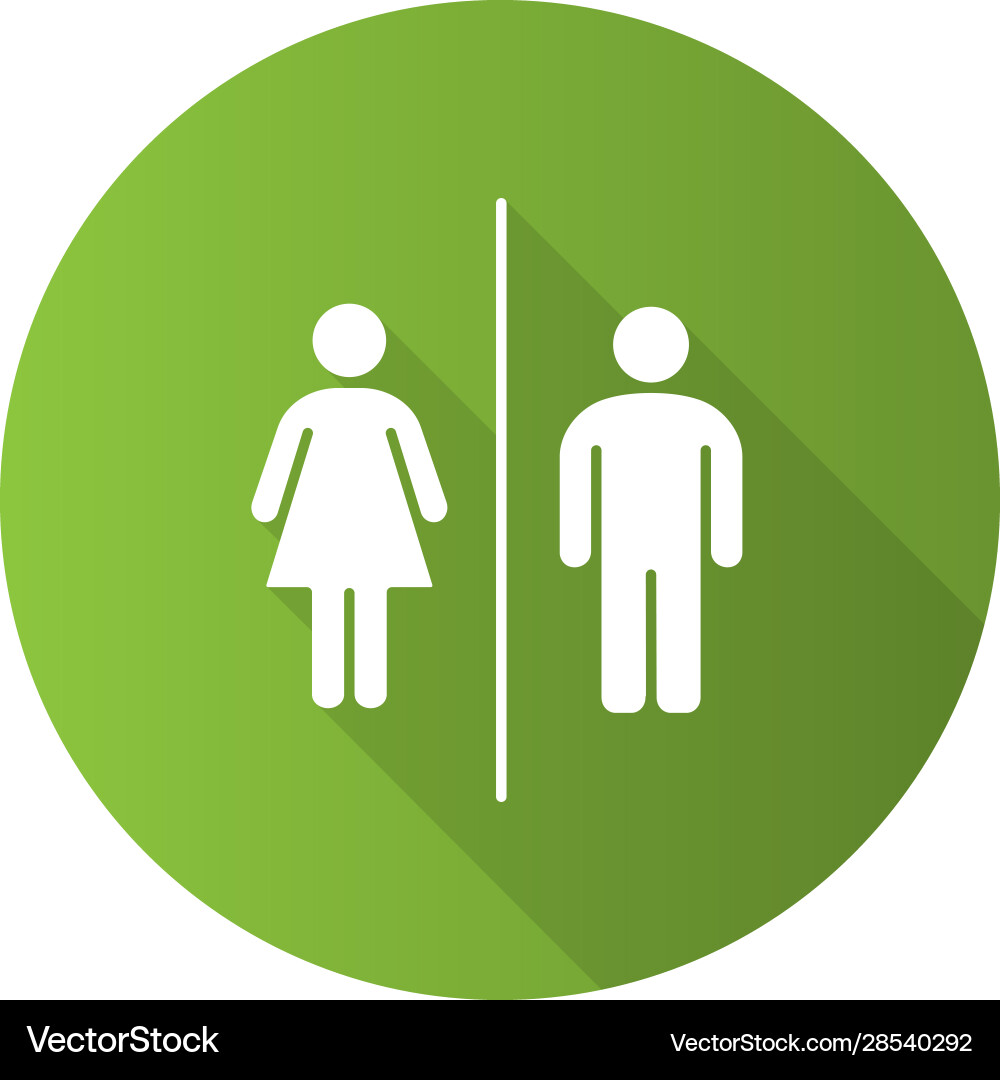 Public toilet sign flat design long shadow glyph Vector Image
